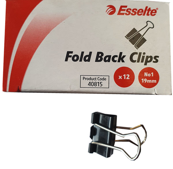 No 1 Fold Back Clip 19mm Box/12 › Packaging Products