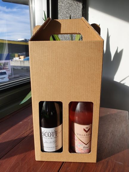2 Bottle Wine Carry Pack KRAFT › Packaging Products