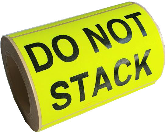 DO NOT STACK Black on Rad Yellow Labels › Packaging Products