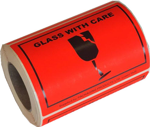 Shipping Labels Glass With Care 101x74 250/Roll › Packaging Products