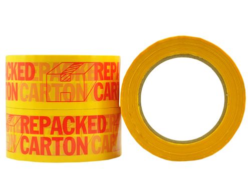Tape Message 'Repacked Carton' 48mmx100mm › Packaging Products