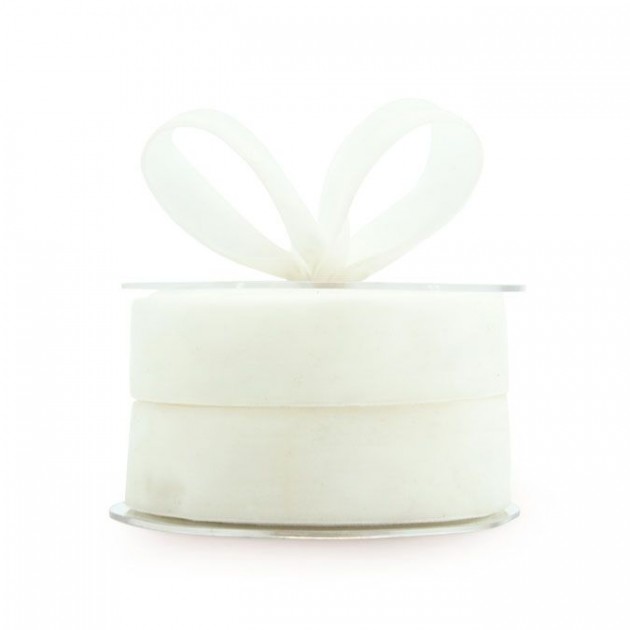 White Soft Velvet Woven Edge Ribbon 25mmx10m › Packaging Products