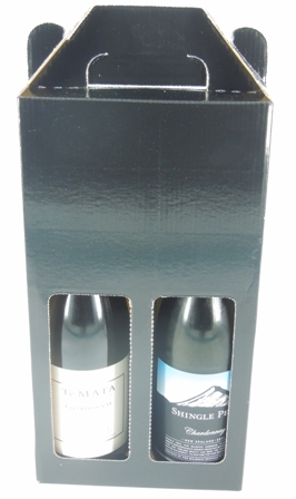 2 Bottle Wine Carry Pack GLOSS BLACK › Packaging Products
