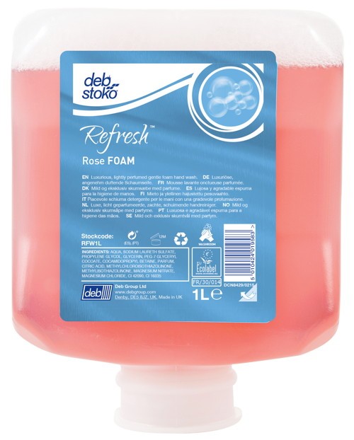 Deb Refresh Rose Foam Wash 1Lt › Packaging Products
